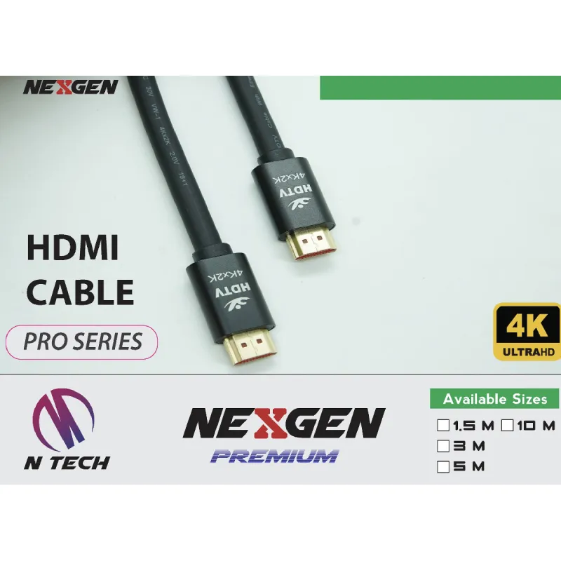 Nexgen HDMI Cable Pro Series 4k 1.5,3,5,10m | Moosto Online